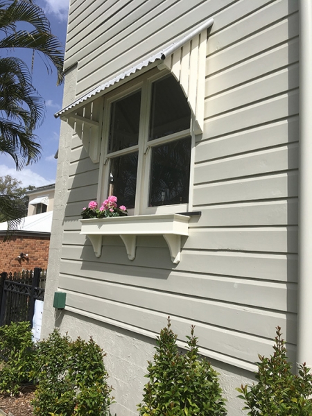 Eyebrow Garage Pine Pergola | Painted Timber Feature Pergola | Pergola ...