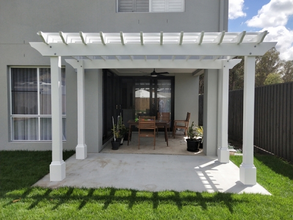 White Pergola | Hampton's Style Pergola | Pine Pergola | Augustine ...
