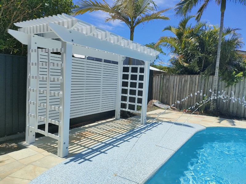 White Pergola with Screening | White Pergola | Camp Hill | Brisbane