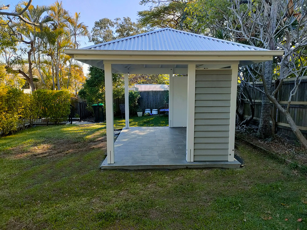 White and Grey Hamptons Style Cabana Gazebo | Norman Park | Brisbane