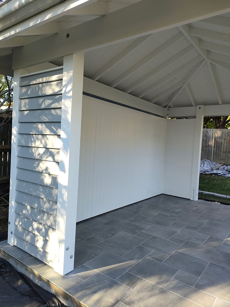 White and Grey Hamptons Style Cabana Gazebo | Norman Park | Brisbane