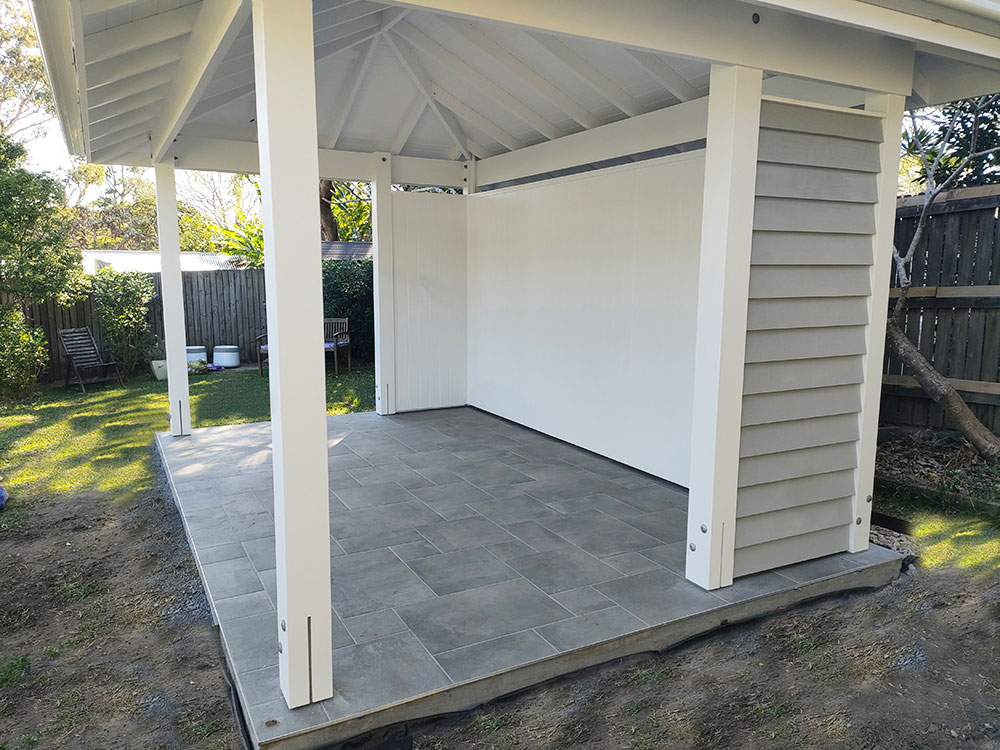 White and Grey Hamptons Style Cabana Gazebo | Norman Park | Brisbane