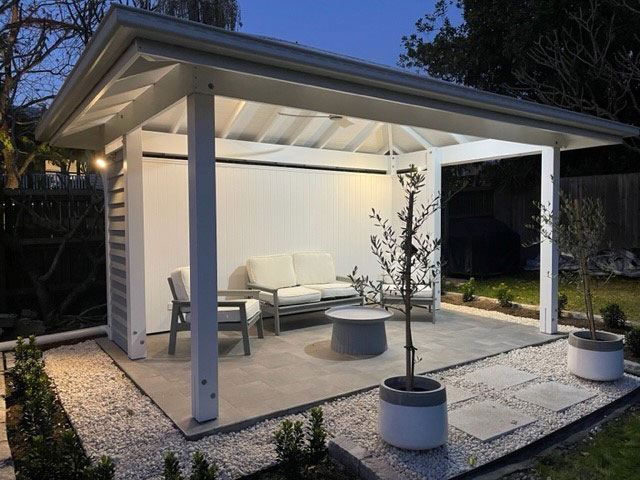 White and Grey Hamptons Style Cabana Gazebo | Norman Park | Brisbane