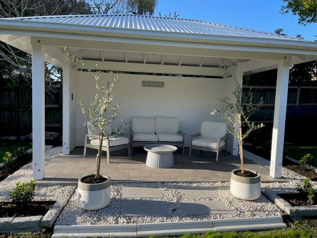 White and Grey Hamptons Style Cabana Gazebo | Norman Park | Brisbane