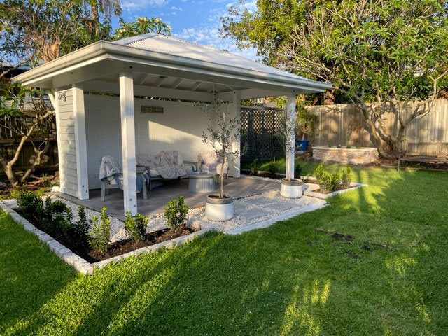 White and Grey Hamptons Style Cabana Gazebo | Norman Park | Brisbane