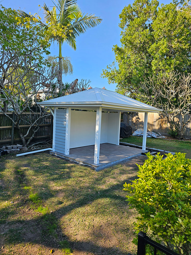 White and Grey Hamptons Style Cabana Gazebo | Norman Park | Brisbane