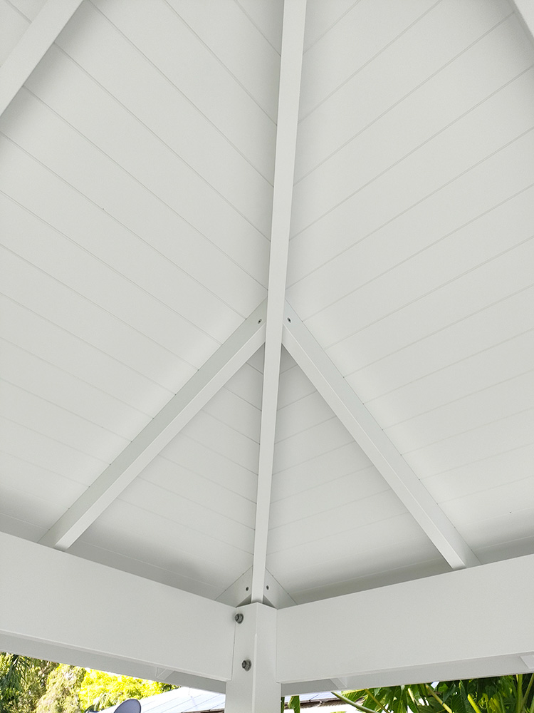 Large White Gazebo with VJ Ceiling | Hamptons Style Gazebo | Sherwood ...